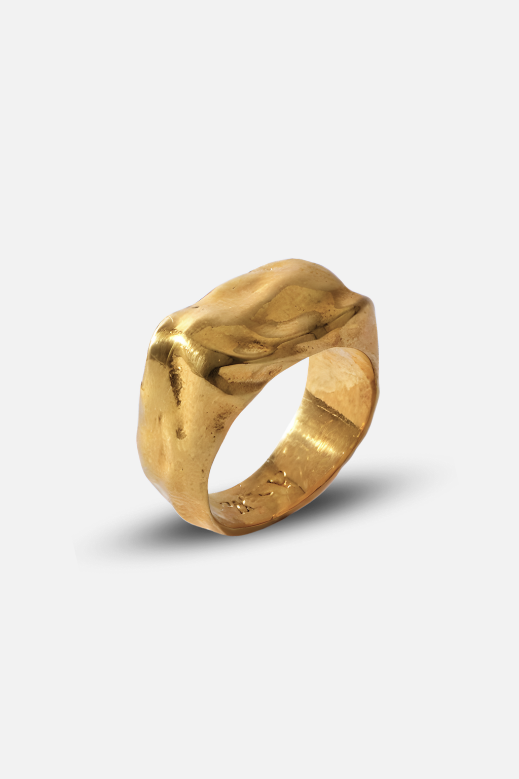 Gold Echo Chunky Ring | Mediterranean Sustainable Jewellery by ASSUWA