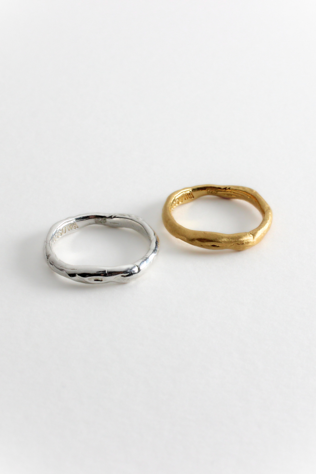 Silver and Gold Oceanus Stacking Ring Set | Mediterranean Sustainable ...
